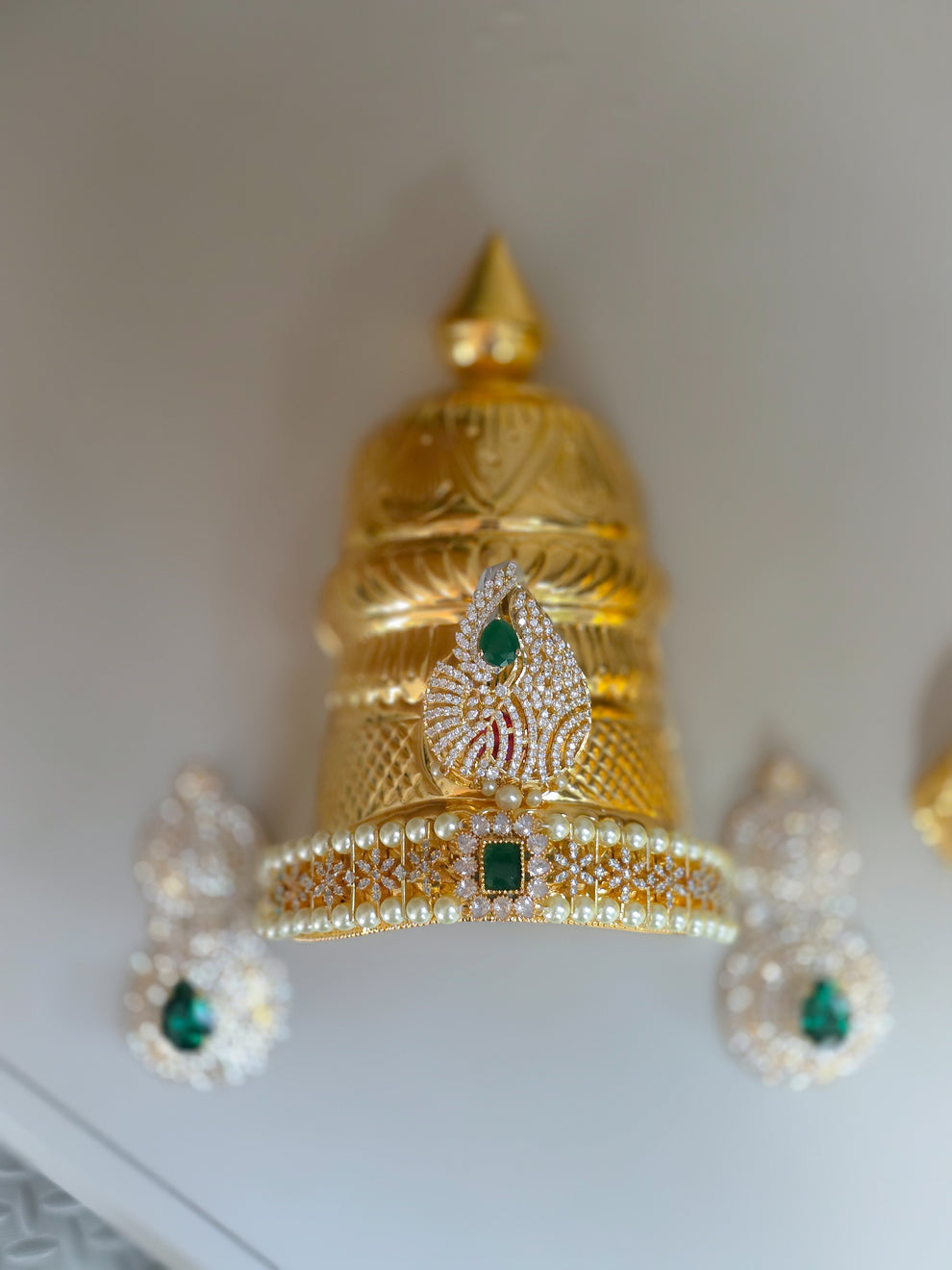 Rohini Kiritam – Pacha (Green Diamond inspired crown) – Old World Tales